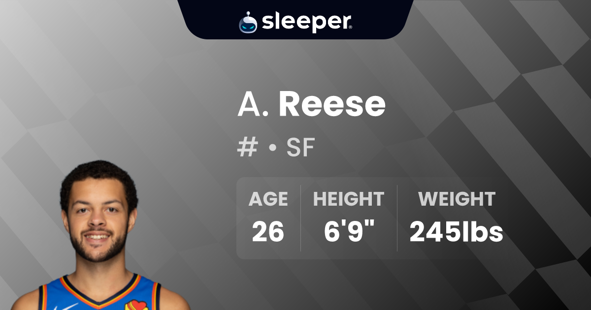 Alex Reese Stats, Info and Projections - Sleeper