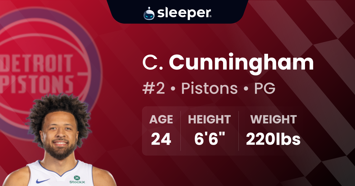 Cade Cunningham Stats, Info and Projections - Sleeper