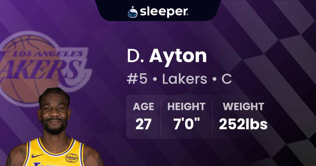 Deandre Ayton Stats, Info and Projections - Sleeper