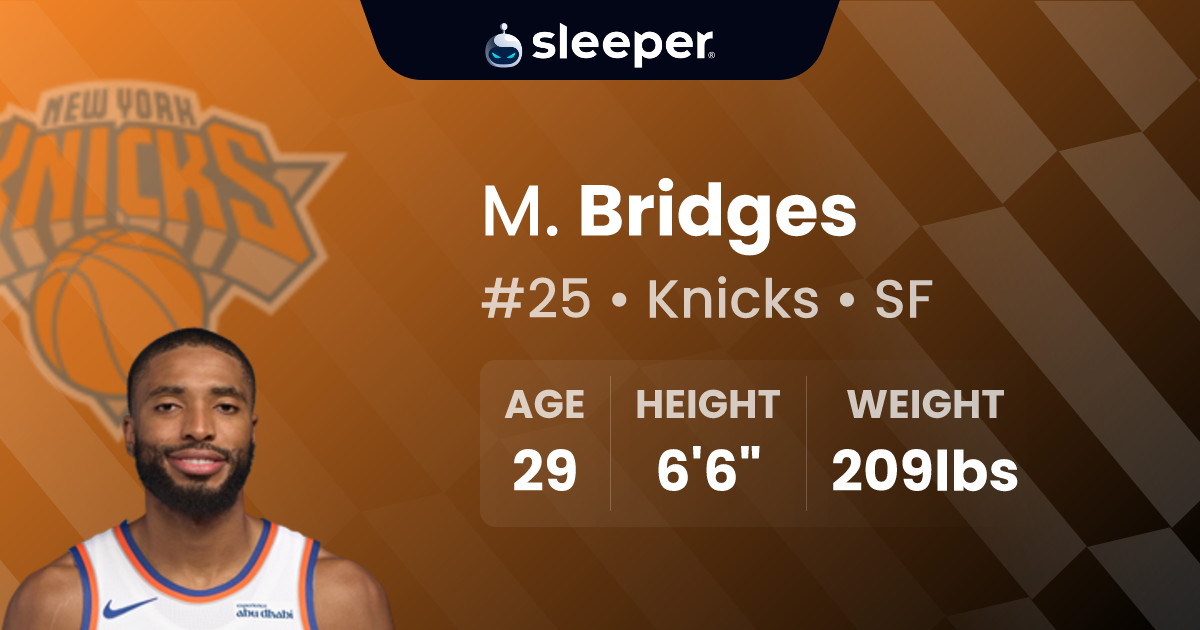 Mikal Bridges Stats, Info and Projections - Sleeper