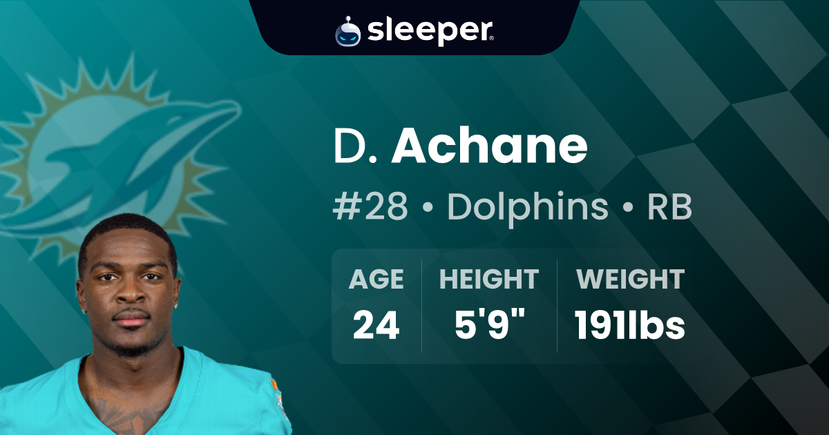 De'Von Achane Stats, Info and Projections - Sleeper
