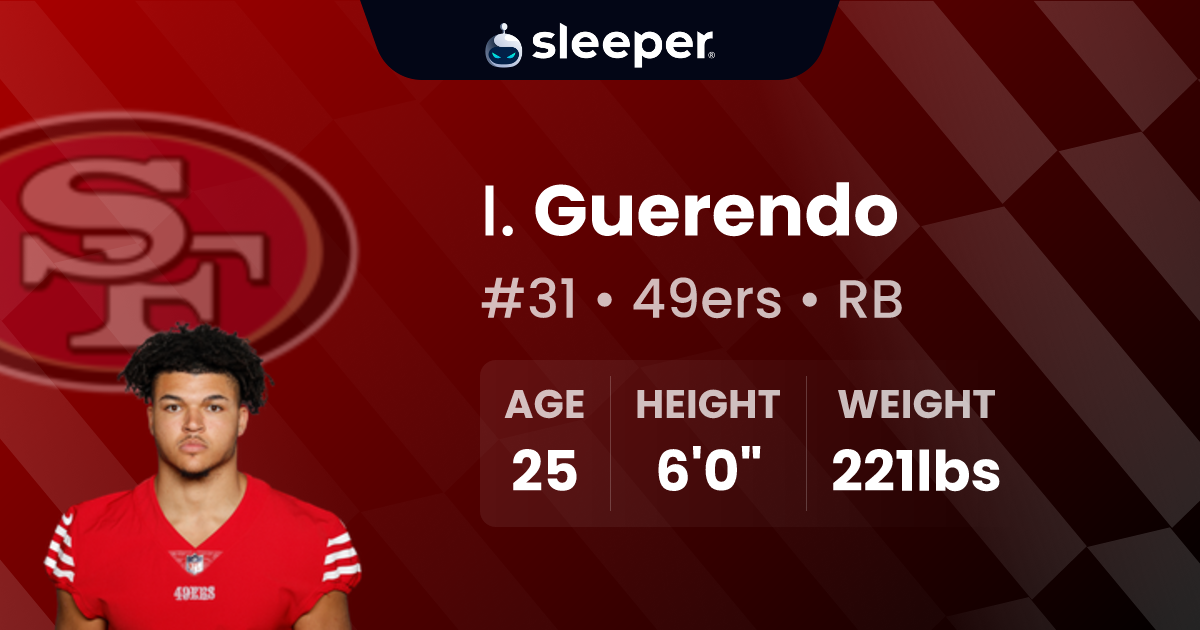 Isaac Guerendo Stats, Info and Projections - Sleeper